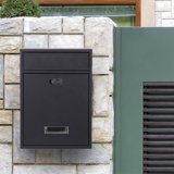 Wall Mounted Mailbox with Combination Lock, Steel Cover Metal MailBox ...