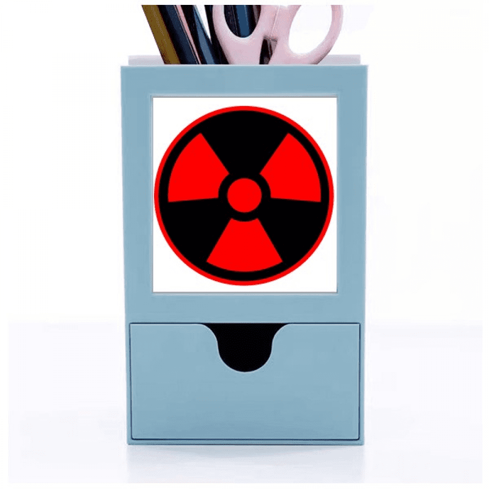 Red Dangerous Checal Toxic Radiation Symbol Desk Supplies Organizer Pen ...