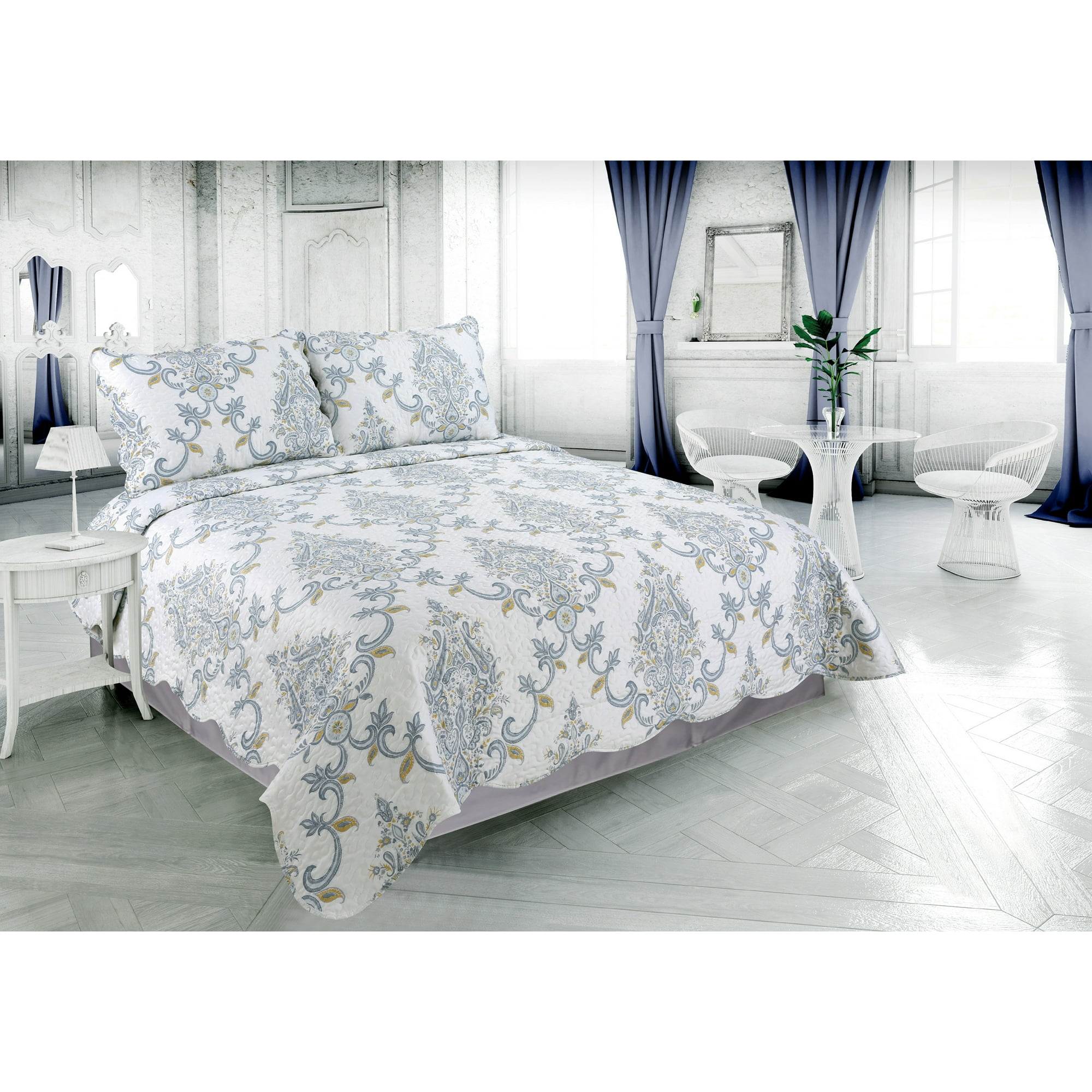 Click here for Marina Decoration Rich Printed Stitching Coverlet... prices