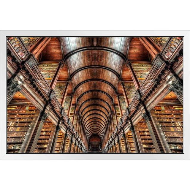 Trinity College Library Dublin Ireland Long Room White Wood Framed ...