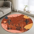 4ft Round Rug Western Boho Area Rugs for Living Room Bedroom Washable ...