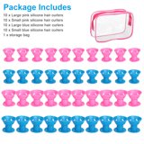 EEEkit 40pcs Magic Hair Rollers, Silicone Curlers Set, 20pcs Large and 20pcs Small, DIY Curling ...