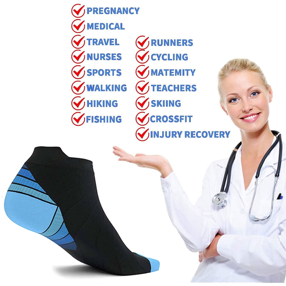 1-6 Pairs Compression Socks Plantar Fasciitis for Women Men 15-20 mmhg ...
