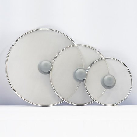 25Cm Splatter Screen Mesh Pot Lid Cover Silver Oil Frying Pan Lid ...