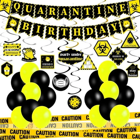 Quarantine Themed Party Supplies Quarantine Hanging Swirls Happy ...