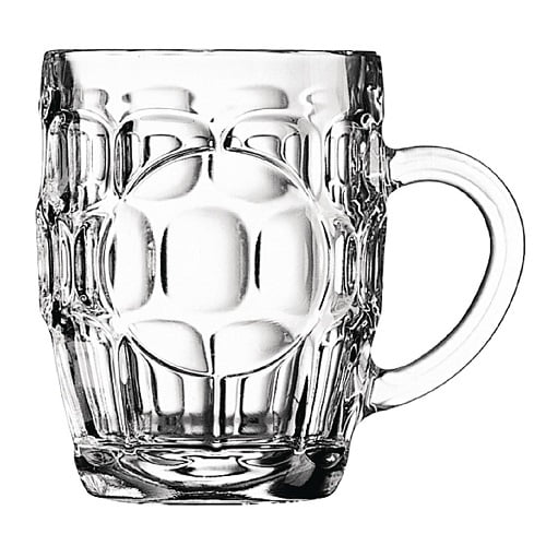 Traditional British Imperial Half Pint Dimple Beer Glass With Etched Seal