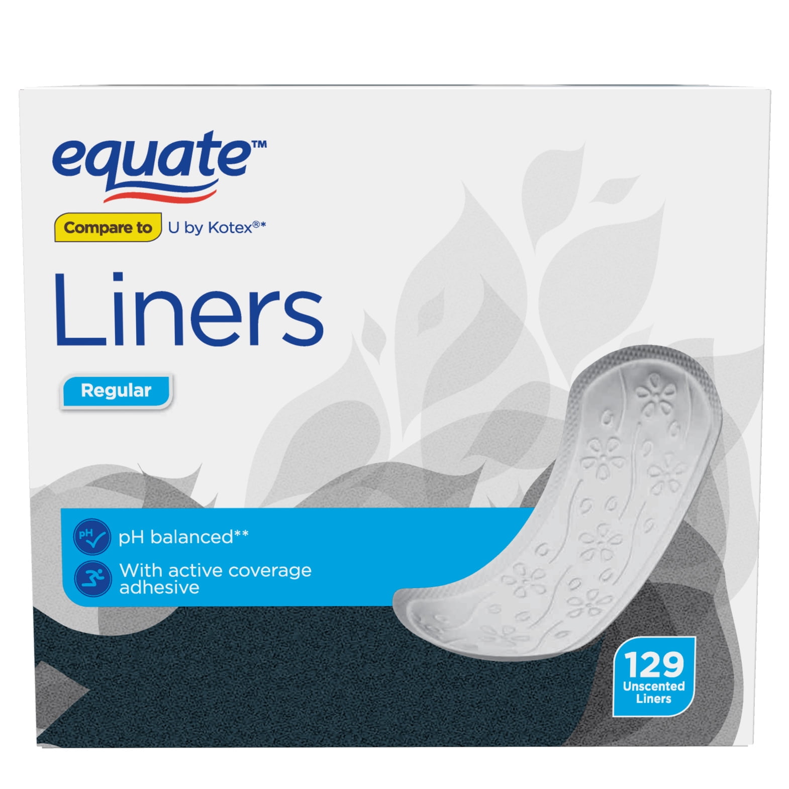 Equate Liners, Regular, Unscented (129 Count) - Walmart.com