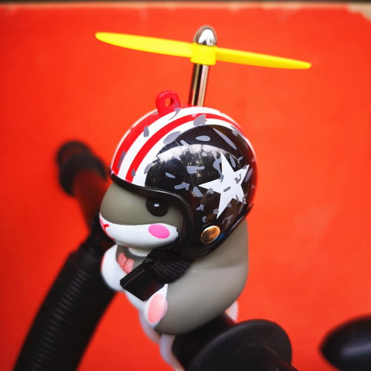 Puloru Cartoon Bike Bell Light, Cute Hamster Model with Helmet Handle ...