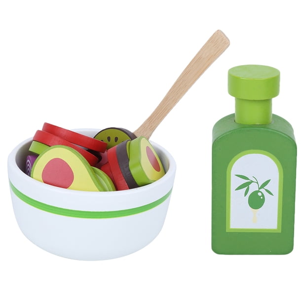 Simulation Fruit Vegetable Salad Food Kitchen Toys Wood Educational ...