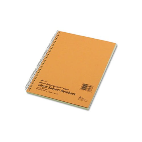 Single-Subject Wirebound Notebooks 1 Subject, Narrow Rule, Brown Cover ...