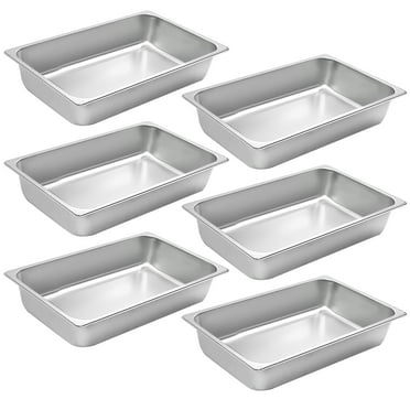 HCY 6 Pack Hotel Pans, Full Size Anti-Jam Steam Pan, 0.8mm Thick ...
