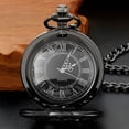 DESIGNICE Black Gear Hollow Pattern Pocket Watch Black Roman Numeral ...