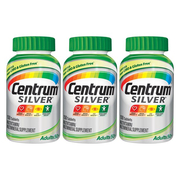 Centrum Silver Adult 50+ Multivitamin Tablets, 100% 13 Essential ...
