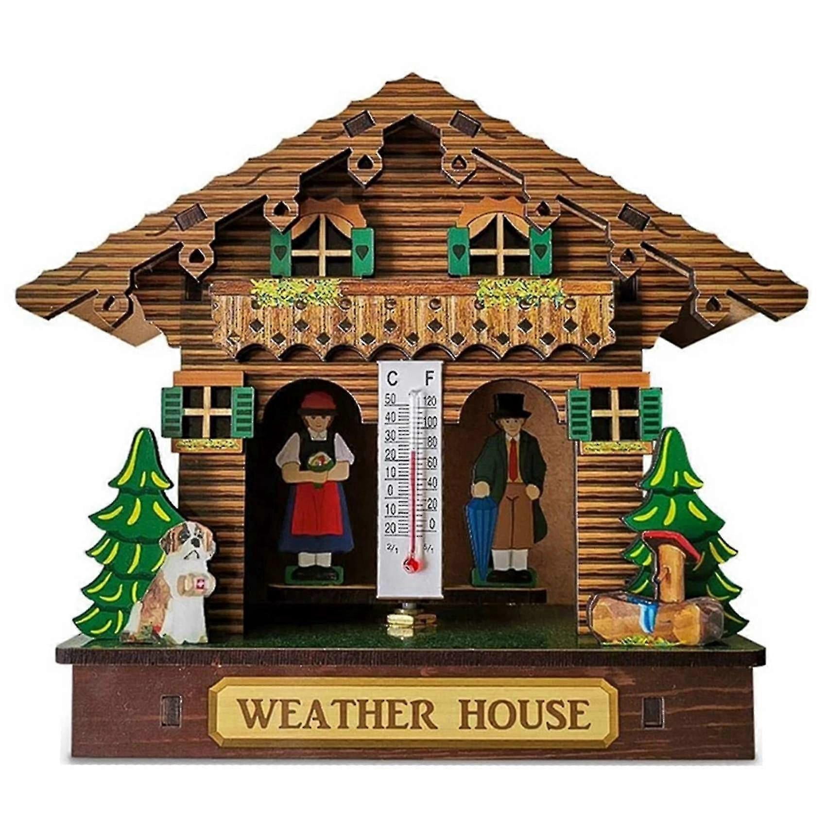 Weather House Forest Weather House With Man And Woman Wood Chalet ...