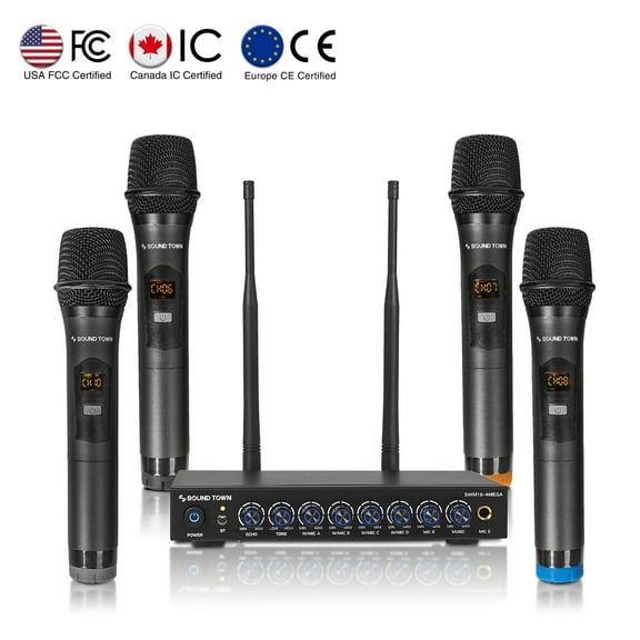 Sound Town 200 Channels Wireless Microphone Karaoke Mixer System, with ...