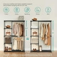 SONGMICS Portable Wardrobe, Closet Organizer with Hanging Rods, Clothes ...