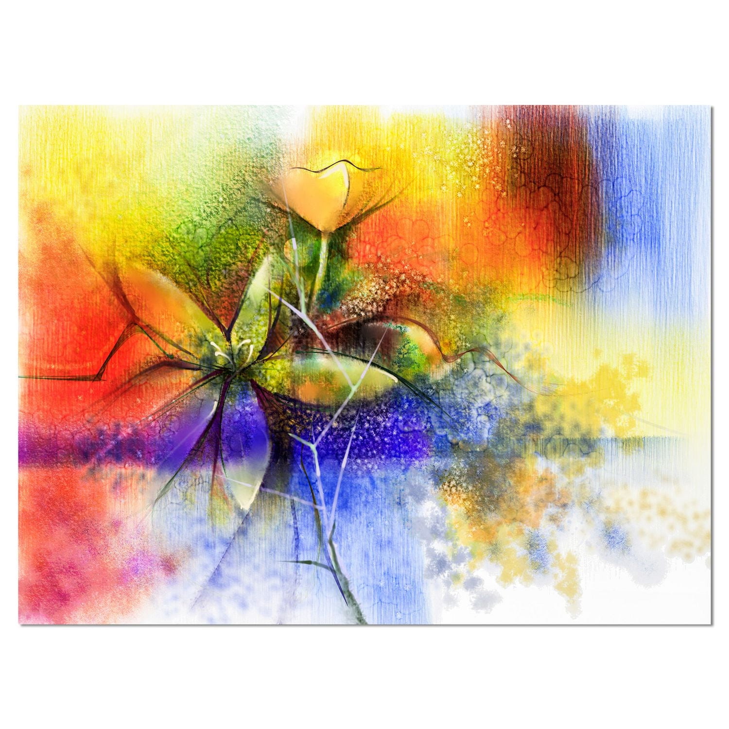 Design Art Colorful Flower Fusion Canvas Print - Walmart.ca