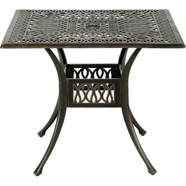 Outdoor Dining Bistro Table 32'' Tempered Glass Table, Square Patio ...