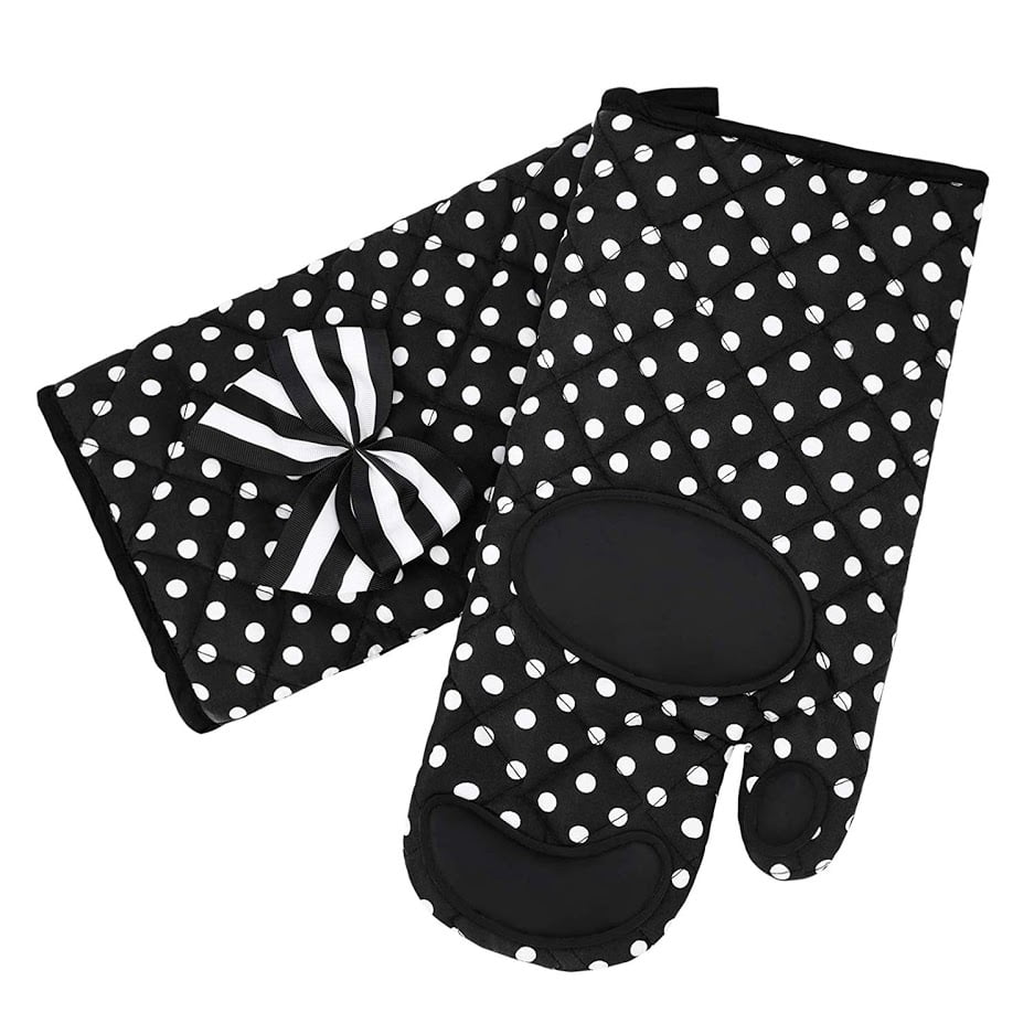 Nacuwa Oven Mitts Gloves Extra Long Heat Resistant up to 482°F Oven ...