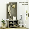 HOMCOM Modern Wooden Entryway Furniture Coat Rack with Bench, Shoe ...