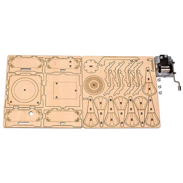 Educational STEM Children Toy Music Box Wooden Kit DIY Hand Crank Brain ...