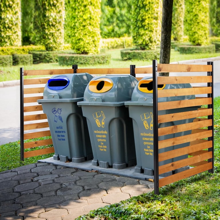 Plastic Trash Can Privacy Fence