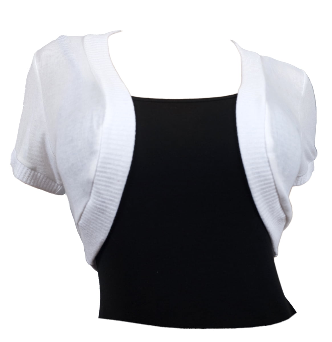 eVogues Plus Size White Open Front Cropped Bolero Shrug - Walmart.com