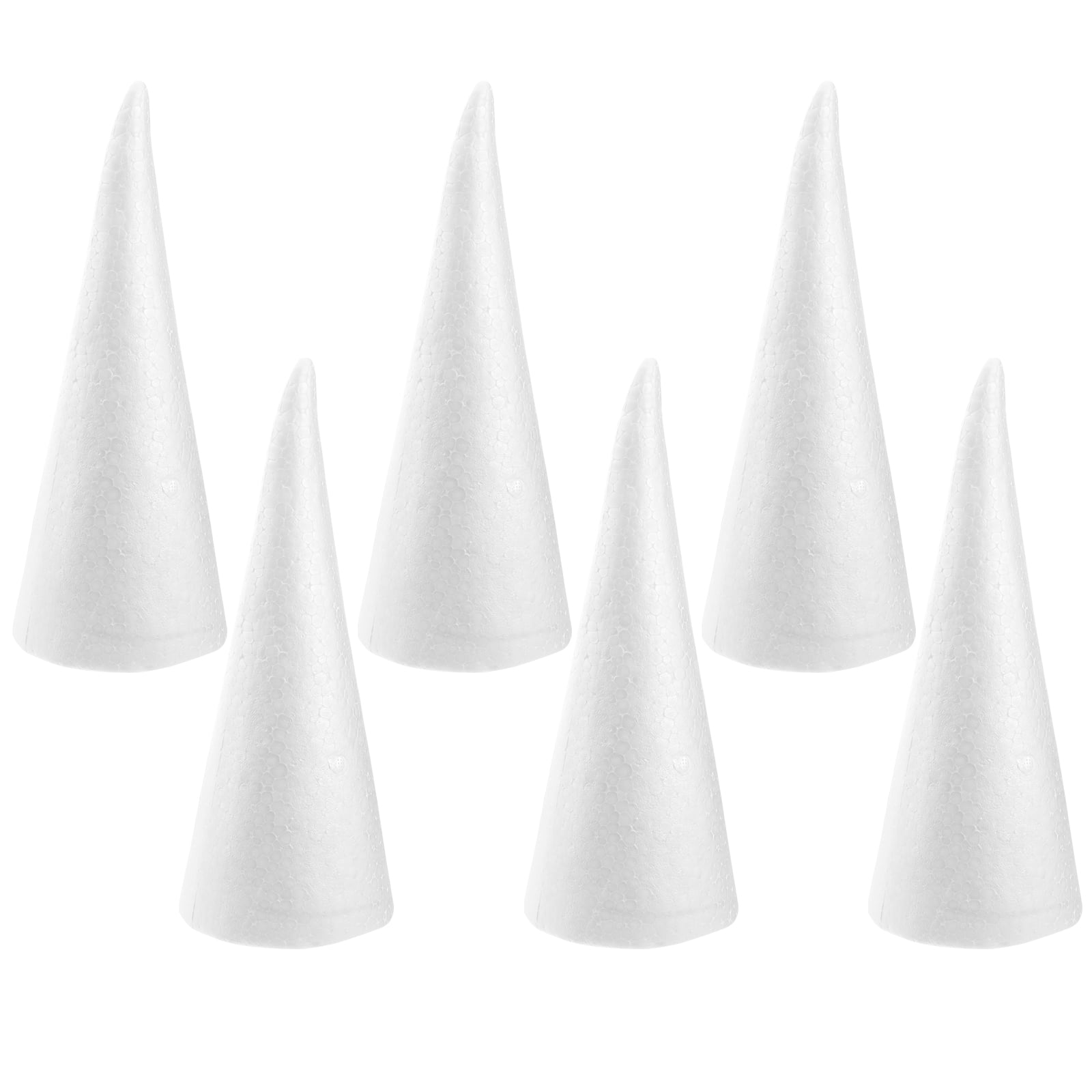 6 piezas 24 cm blanco espuma sólida DIY cono niños artesanía artesanía ...