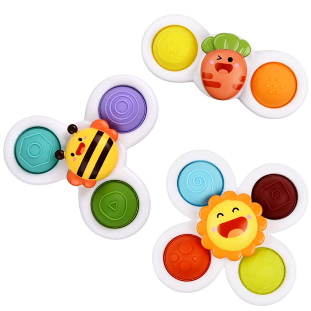 3Pcs Suction Cup Spinner Toys,Baby Spinners Dimple Toy w/ Pop Fidget ...