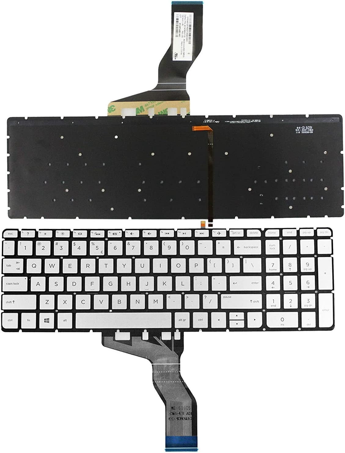 New US Silver Backlit Keyboard (Without Frame) Replacement for HP Envy ...