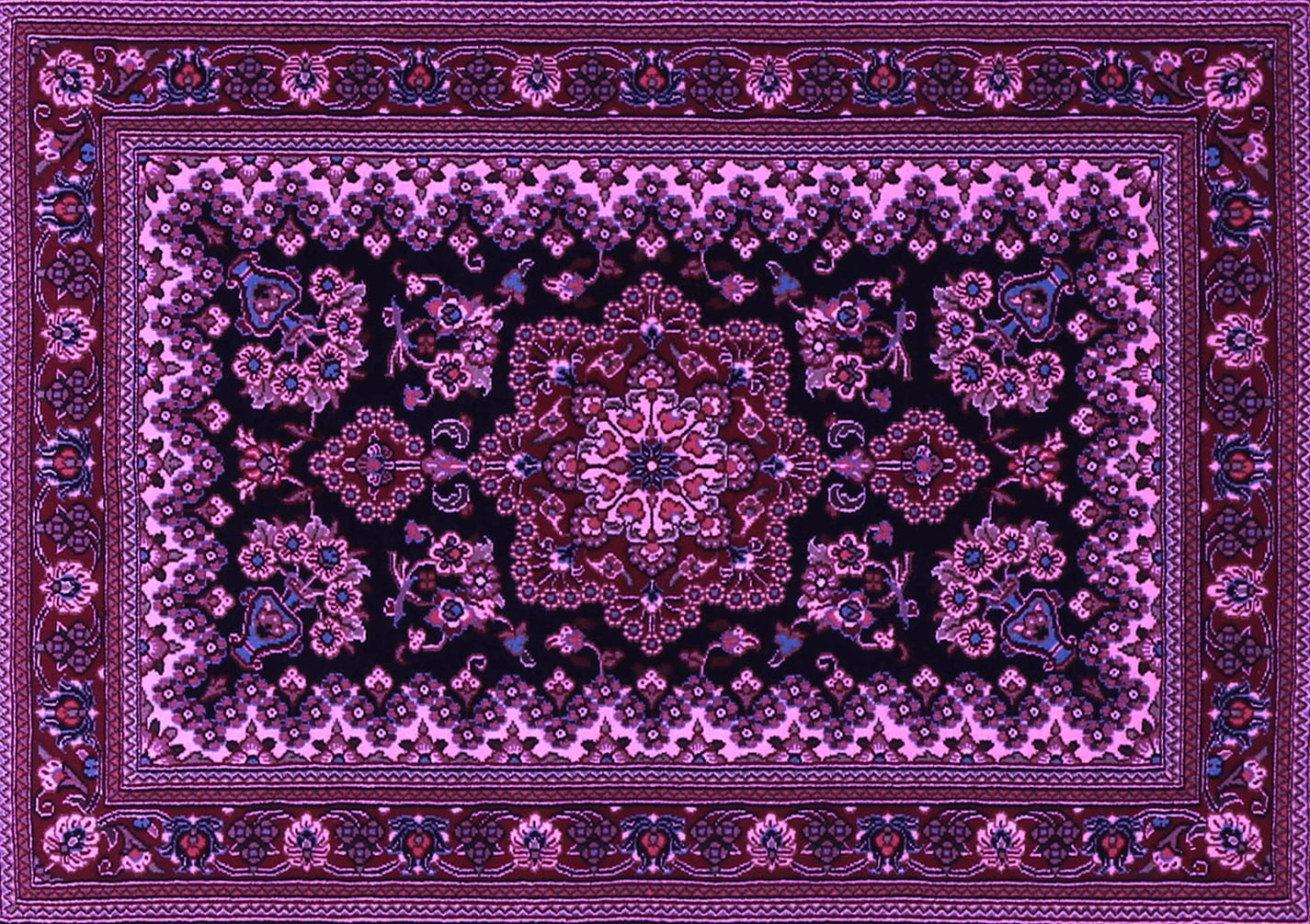 Ahgly Company Indoor Rectangle Persian Purple Traditional Area Rugs, 2 ...