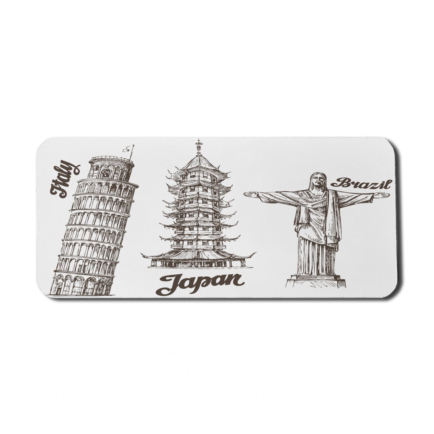 Travel Computer Mouse Pad, Leaning Tower of Pisa Japanese Building and ...