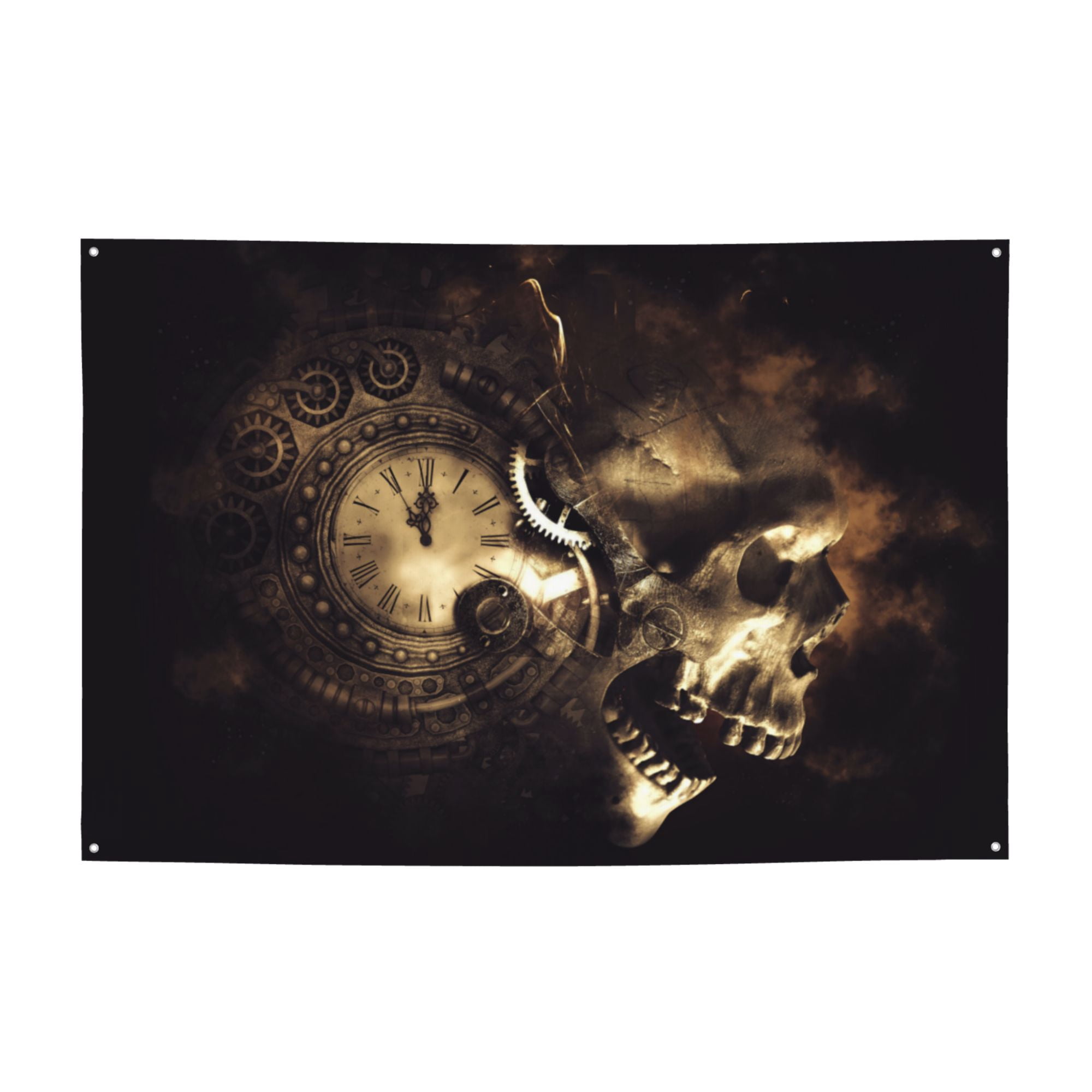 DouZhe Steampunk Skull Death Machine Sign Banner, Steampunk Time ...