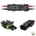 Waterproof 2-Wire Weather Pack Electrical Connector Kit with 10" 12 AWG ...