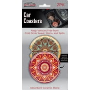 Car Coasters 4 Pack, 2.56" Absorbent Ceramic Coasters for Car ...