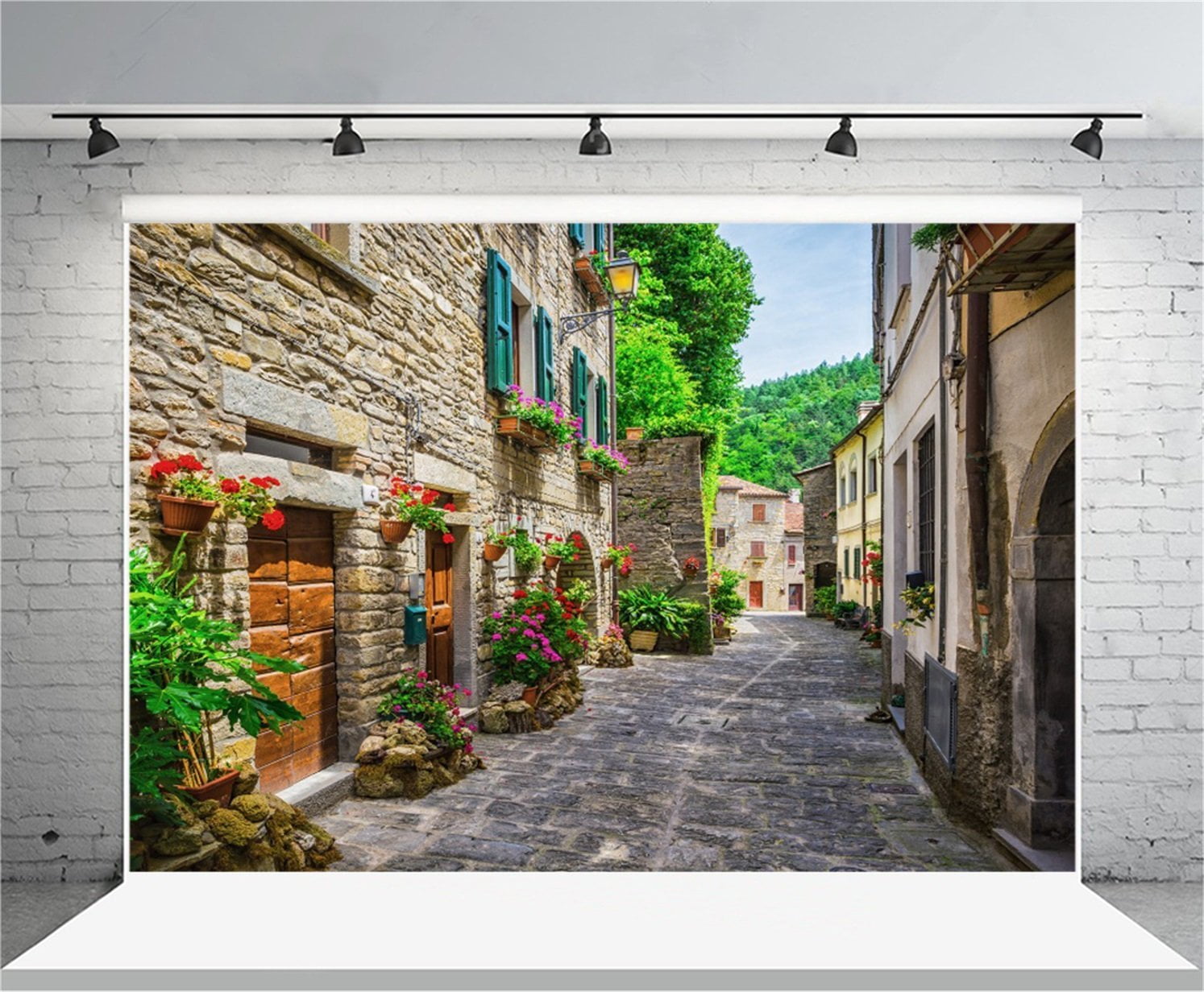 HelloDecor 7x5ft Vintage Romantic Townlet Backdrop Artistic European ...