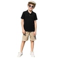 Boys Embroidered Print Polo Shirt – Durable Cotton Uniform Shirt Short ...