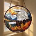 Bald Eagle in Autumn Stained Glass Style Round Window Suncatcher ...