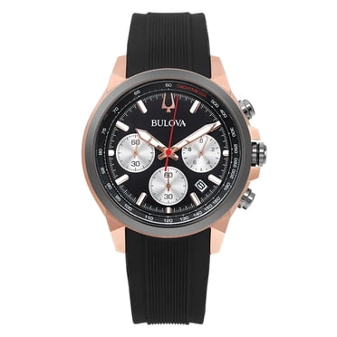 Bulova Marine Star Quartz Black Dial Men's Watch 96B337 - Walmart.com
