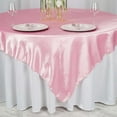 Efavormart 72" Shimmering Satin Square Tablecloth Overlay, Shiny Pink ...