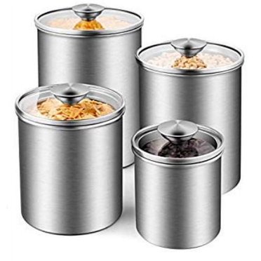 Cooks Standard 4-Piece Stainless Steel Airtight Canister Set with Seal ...