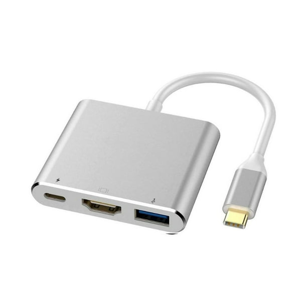 Adaptador Hub USB C Thunderbolt 3 en 1 HDMI 4K para Macbook | Bodega Aurrera en línea