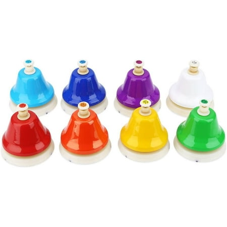 Handbells 8-Note Diatonic Colorful Hand Bells Set Musical Instrument ...