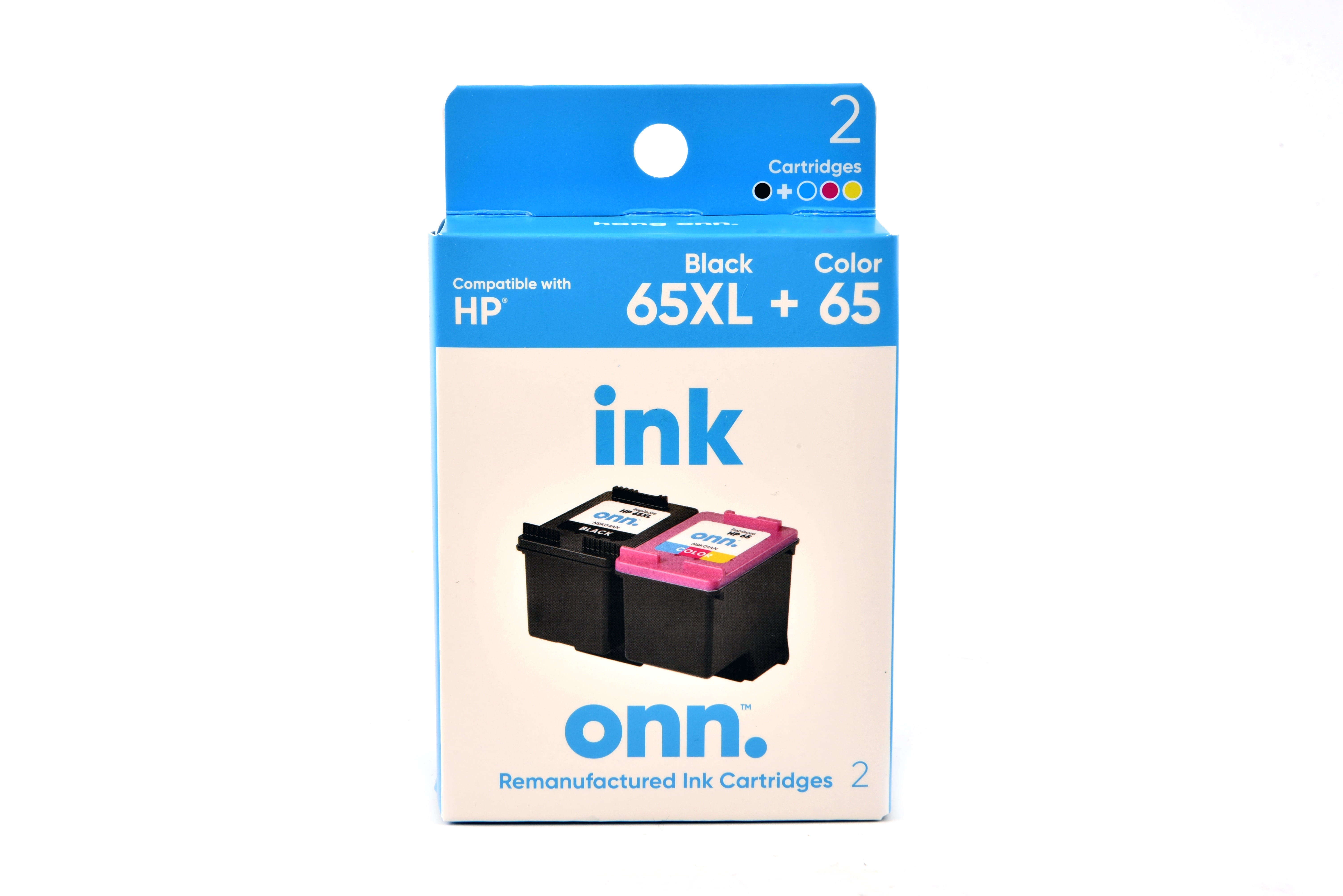 Onn Remanufactured Ink Cartridge Hp 65xl Black And 65 Tri Color 2