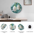 Toughened Glass Wall Clock with Delicate White Flower Art Silent ...