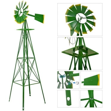 Ktaxon 8Ft Windmill Ornamental Wind Wheel Red Garden Weather Vane ...
