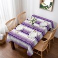 Abstract Purple White Stripe Table Cloth 60x84in, Waterproof Rectangle ...