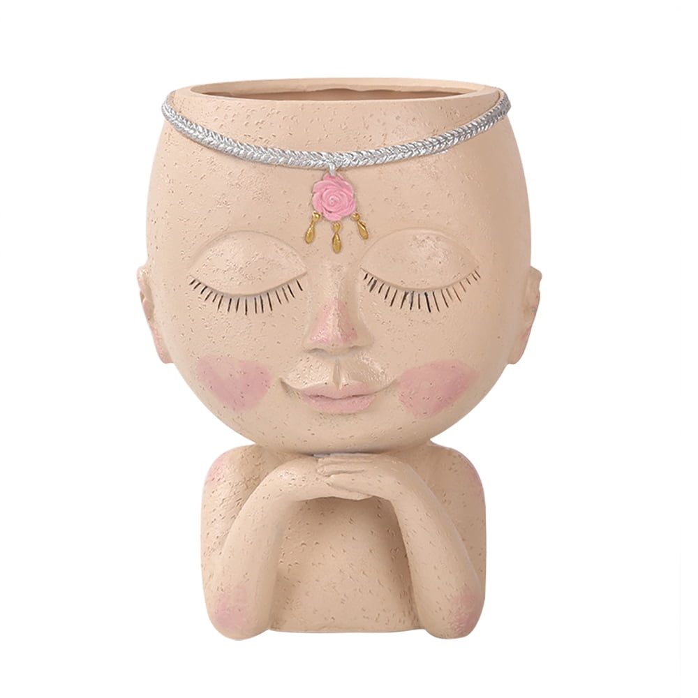 Cumka Head Planter Pot Girl Face Planters Pots Cute Blessing Princess ...
