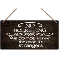 Fancy No Soliciting We Will Not Answer The Door Sign (Ivory/Dark Brown ...