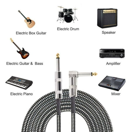 Amp Cord for Electric Guitar,10-Feet Electric Instrument Guitar Bass ...